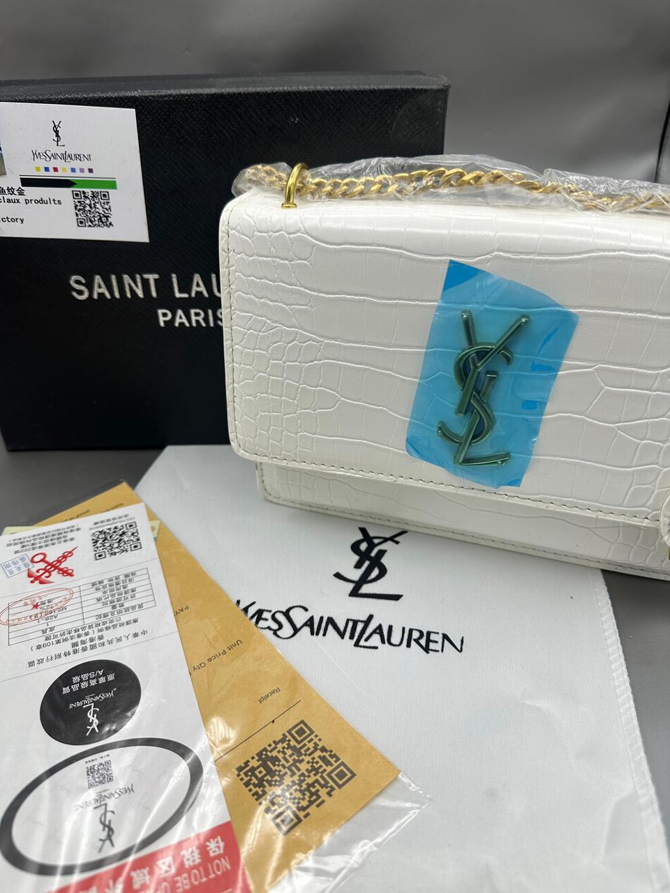YSL Premium Women’s Bag – Luxury with Complete Box Packaging (White 3 ...