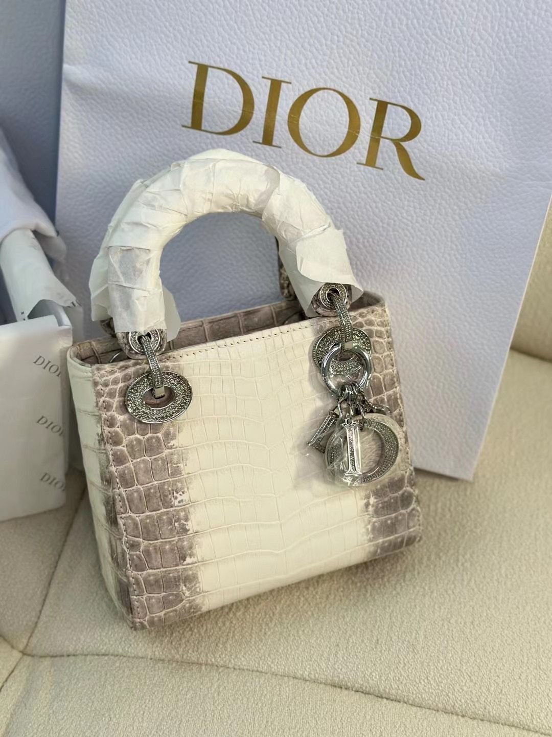 Christian Dior Niloticus Crocodile Himalaya Mini Lady Dior for Women ...